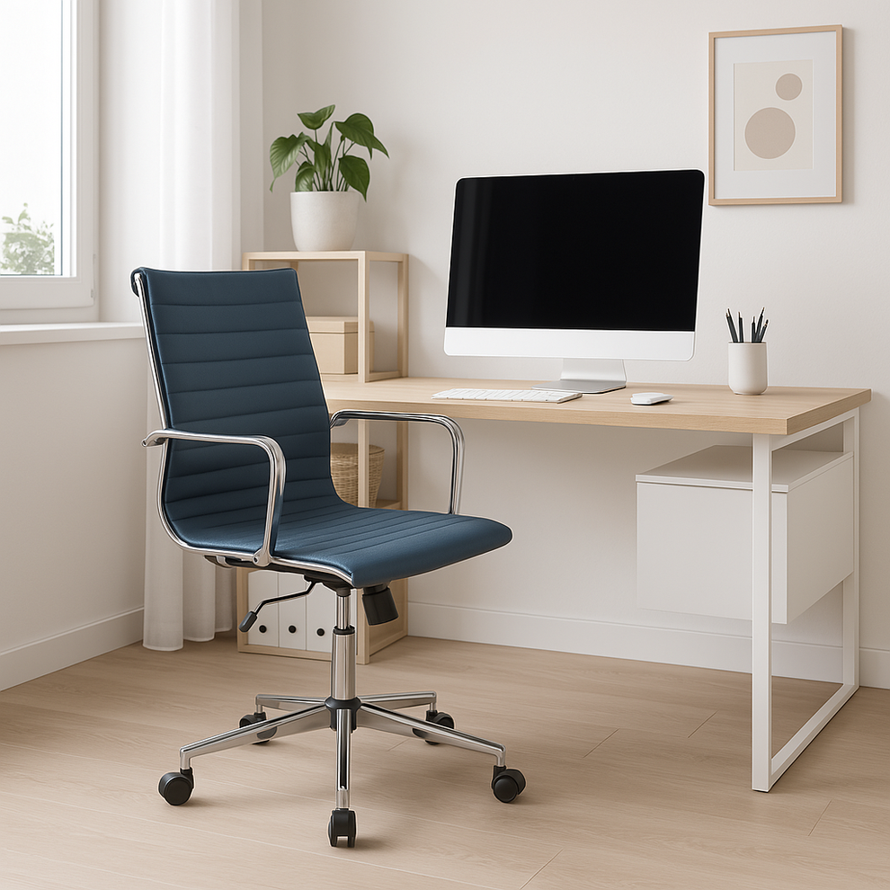 Wide Seat Computer Desk Chair with Lumbar Support 320lbs for Home Offi